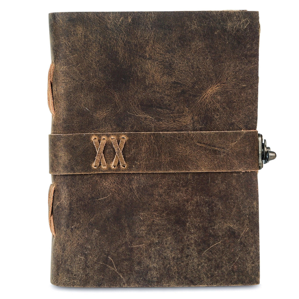 Handcrafted Rustic Brown Vintage Leather Journal with Lock – 200 Pages ...