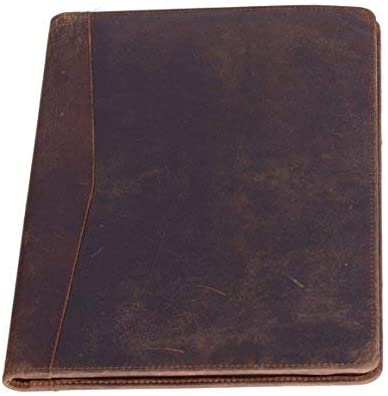 Leather Business Portfolio Folder Personal Organizer, Luxury Full Grai