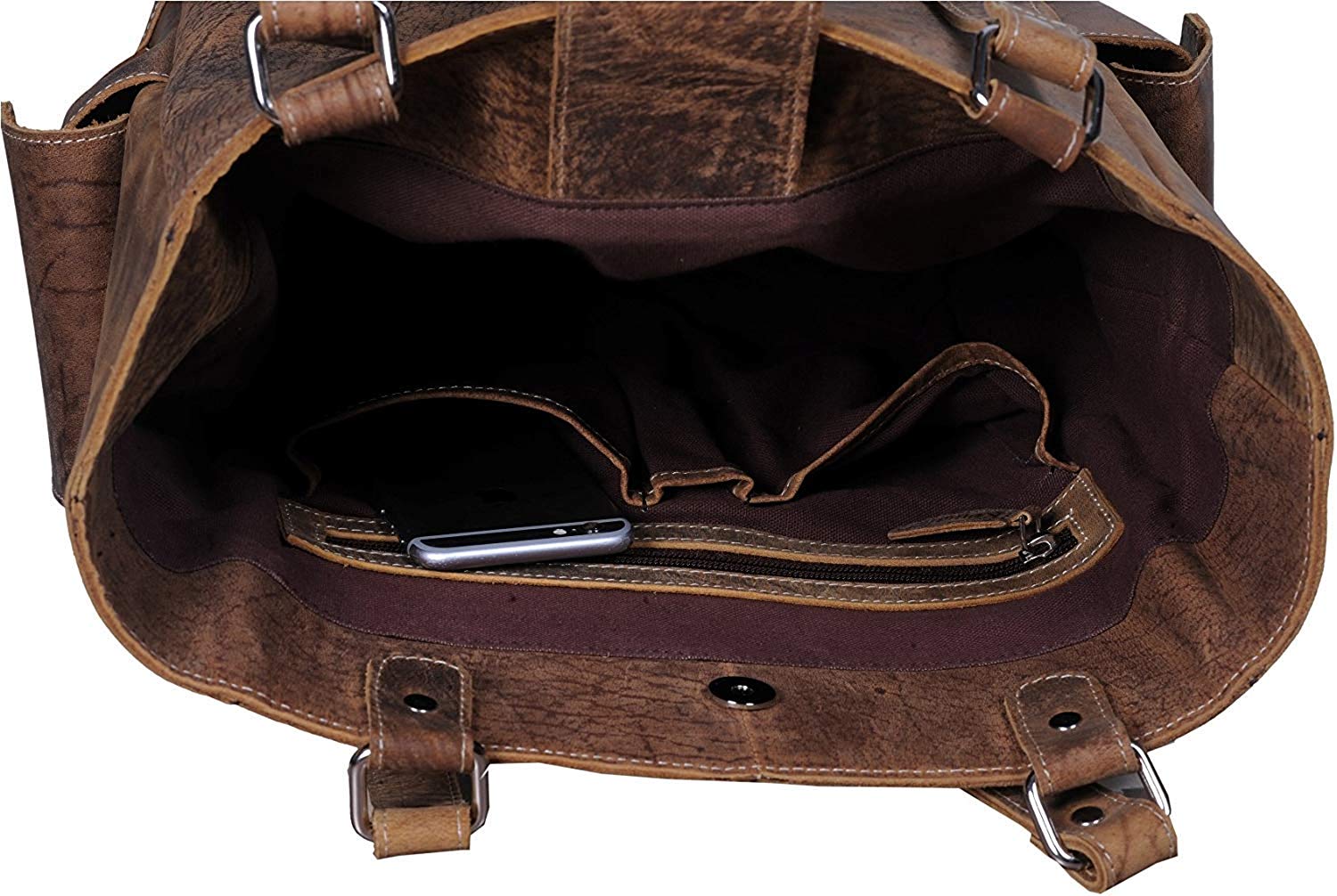 Genuine Soft Chicago Buff Leather Tote Bag Elegant Shopper Shoulder Ba